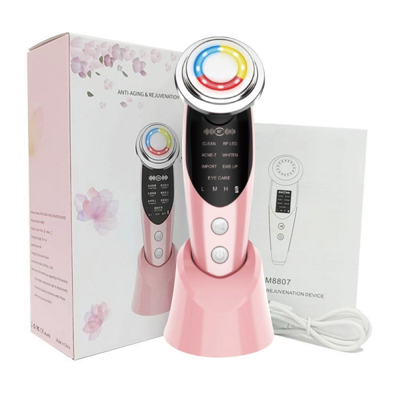 7 in 1 Face Lifting Device EMS Microcurrent Skin Rejuvenation Facial Massager Light Therapy Anti ...