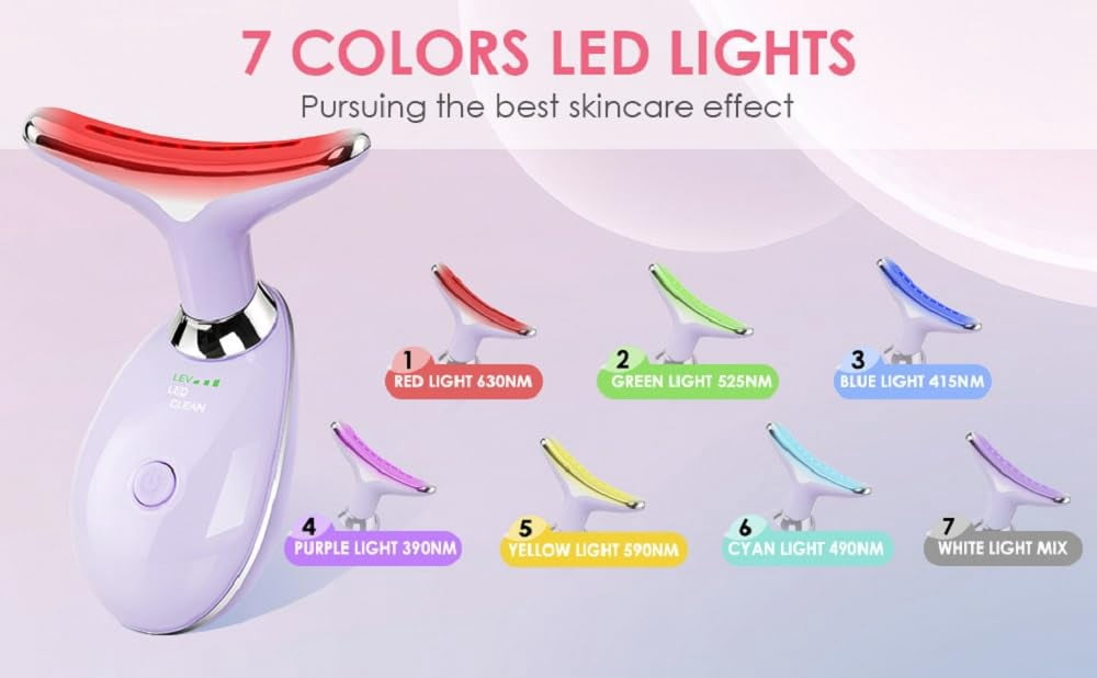 7-in-1 Face Massager Tool with 7 Color LED Light Therapy, Microcurrent ...