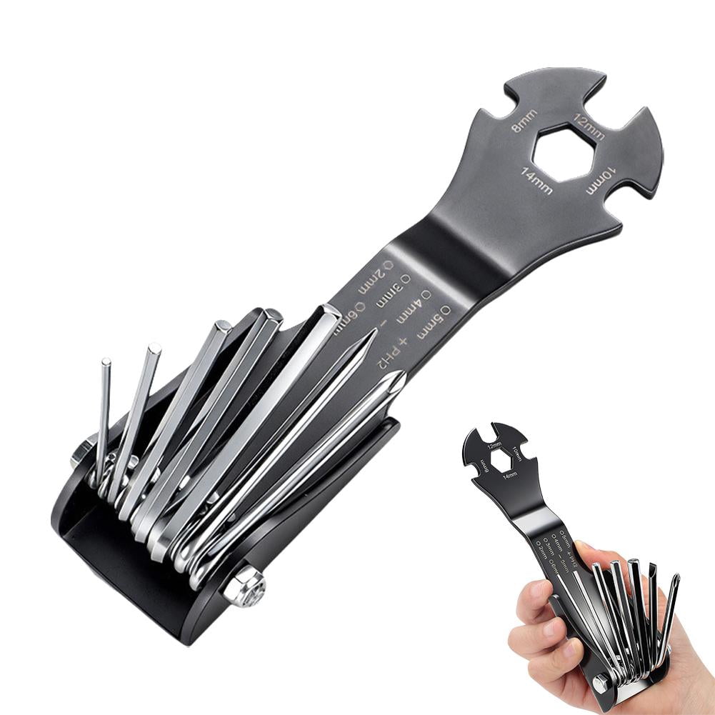 7-in-1 Folding Hex Key Set CRV Steel Metric Allen Wrench Multi-Tool for ...