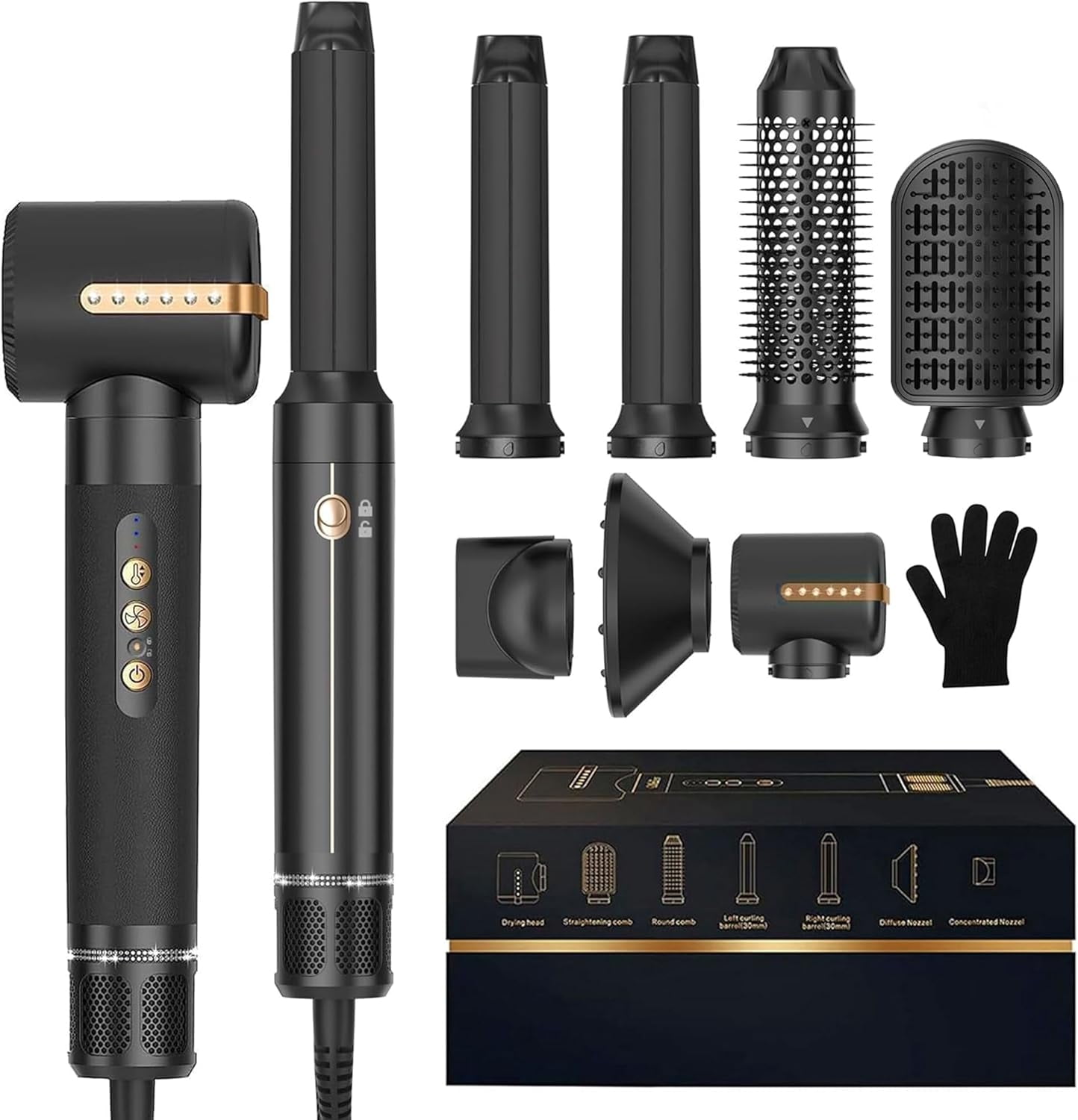 7-in-1 Hair Dryer Brush Set with Diffuser & Concentrator - Professional ...