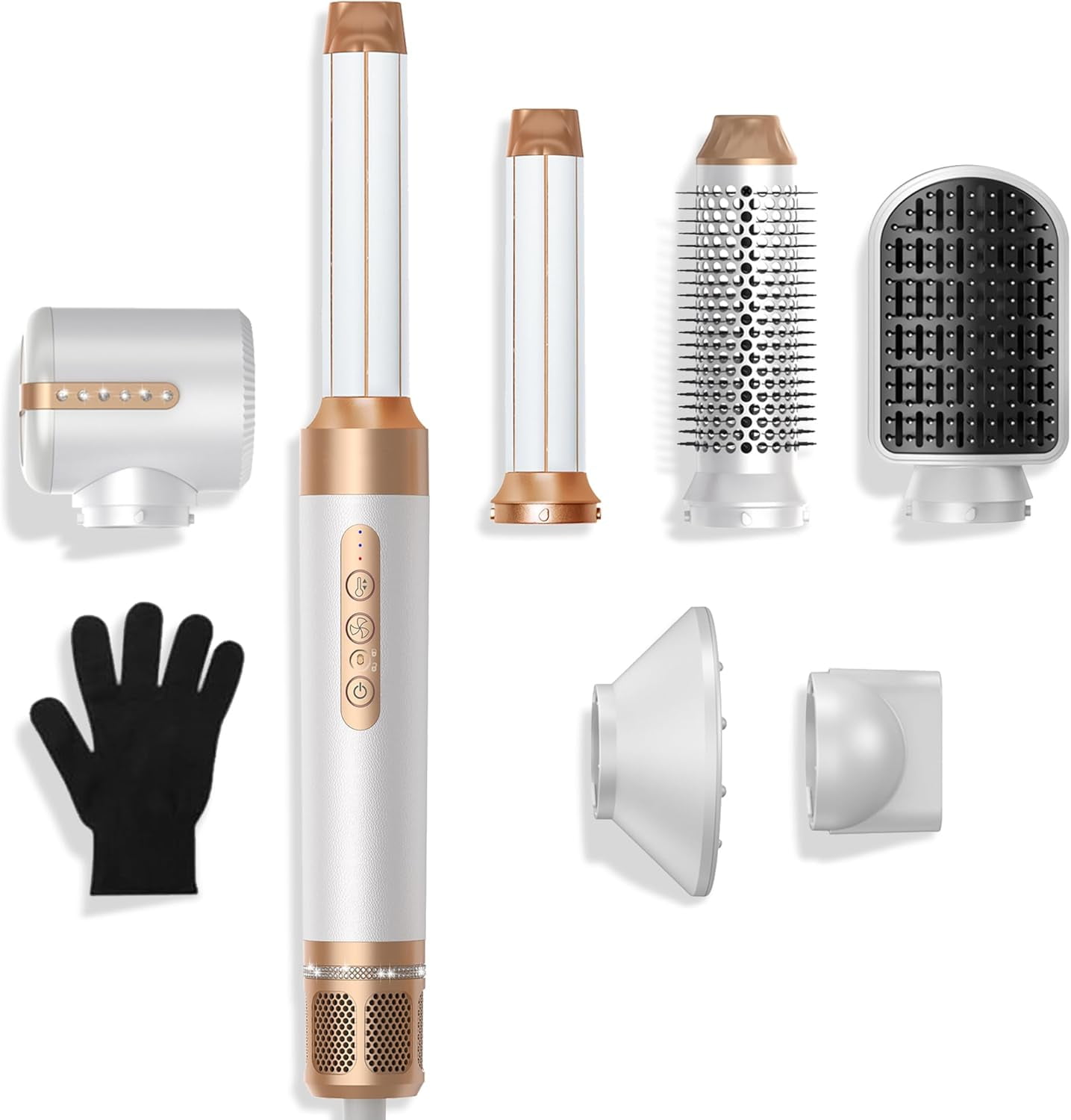 7-in-1 Hair Styler & Dryer Brush Kit with Diffuser - Complete Ionic Hot ...