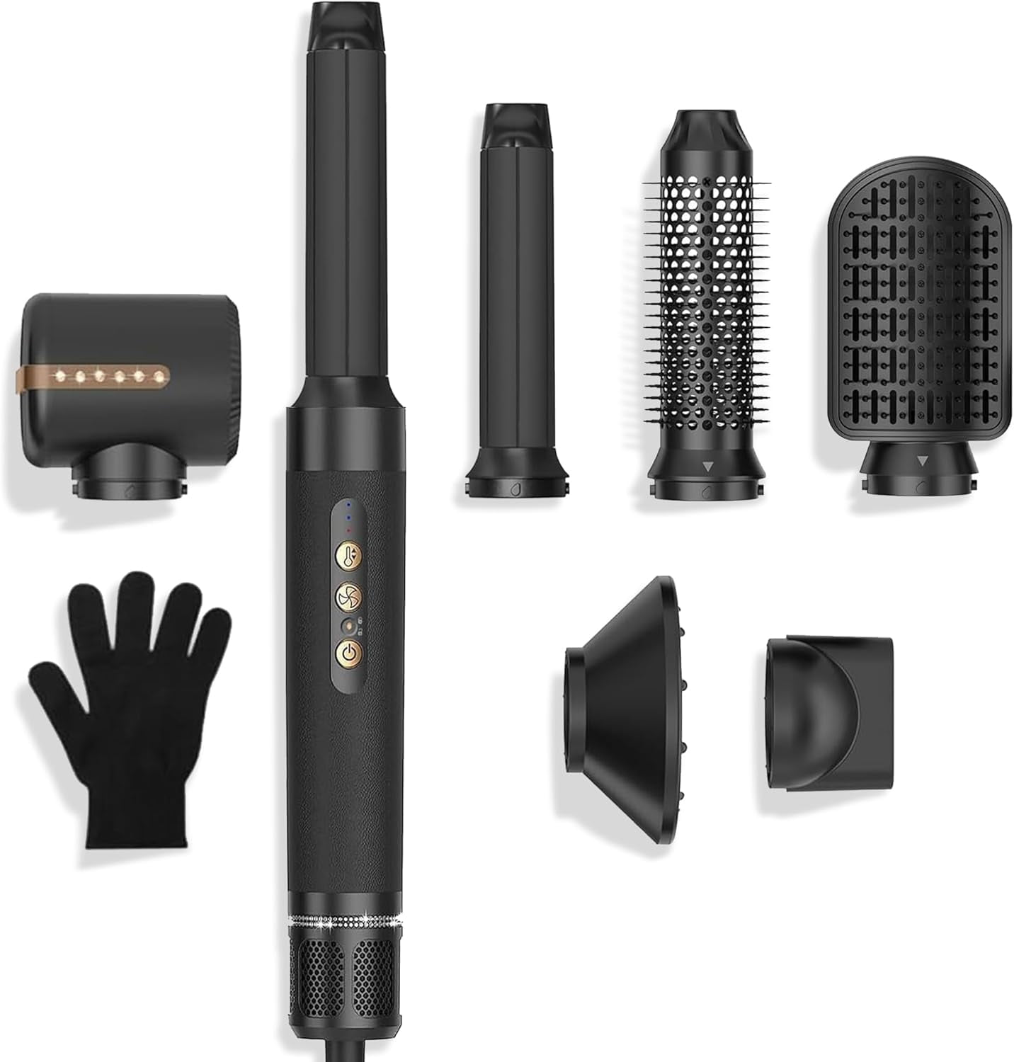 7-in-1 Hair Styler & Dryer Brush Kit with Diffuser - Complete Ionic Hot ...