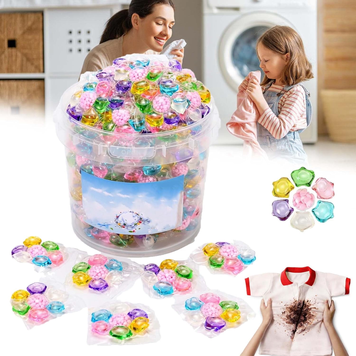 7 in 1 Laundry Detergent, Easy Dissolve Washing Pods, Deep Cleaning ...
