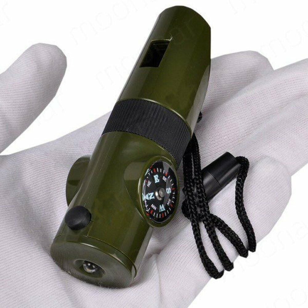 7 in 1 Military Emergency Survival Whistle Kit Compass LED Light ...