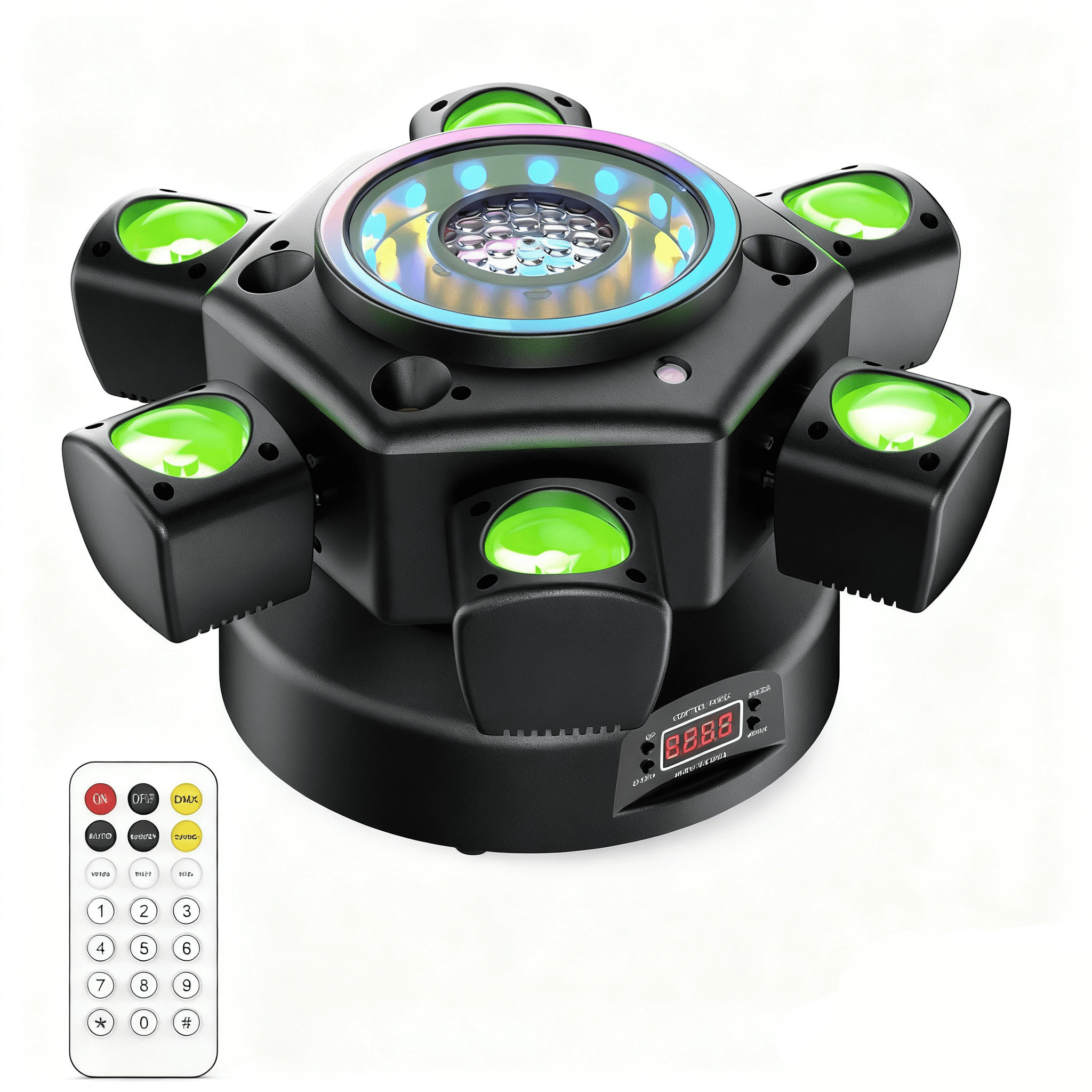 7-in-1 Moving Head DJ Light with 6 RGBW Arms, 36 Lighting Effects & DMX ...