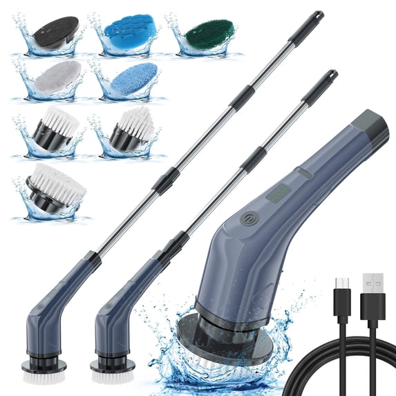 7-in-1 Multifunctional Electric Cleaning Brush with Telescopic Long ...