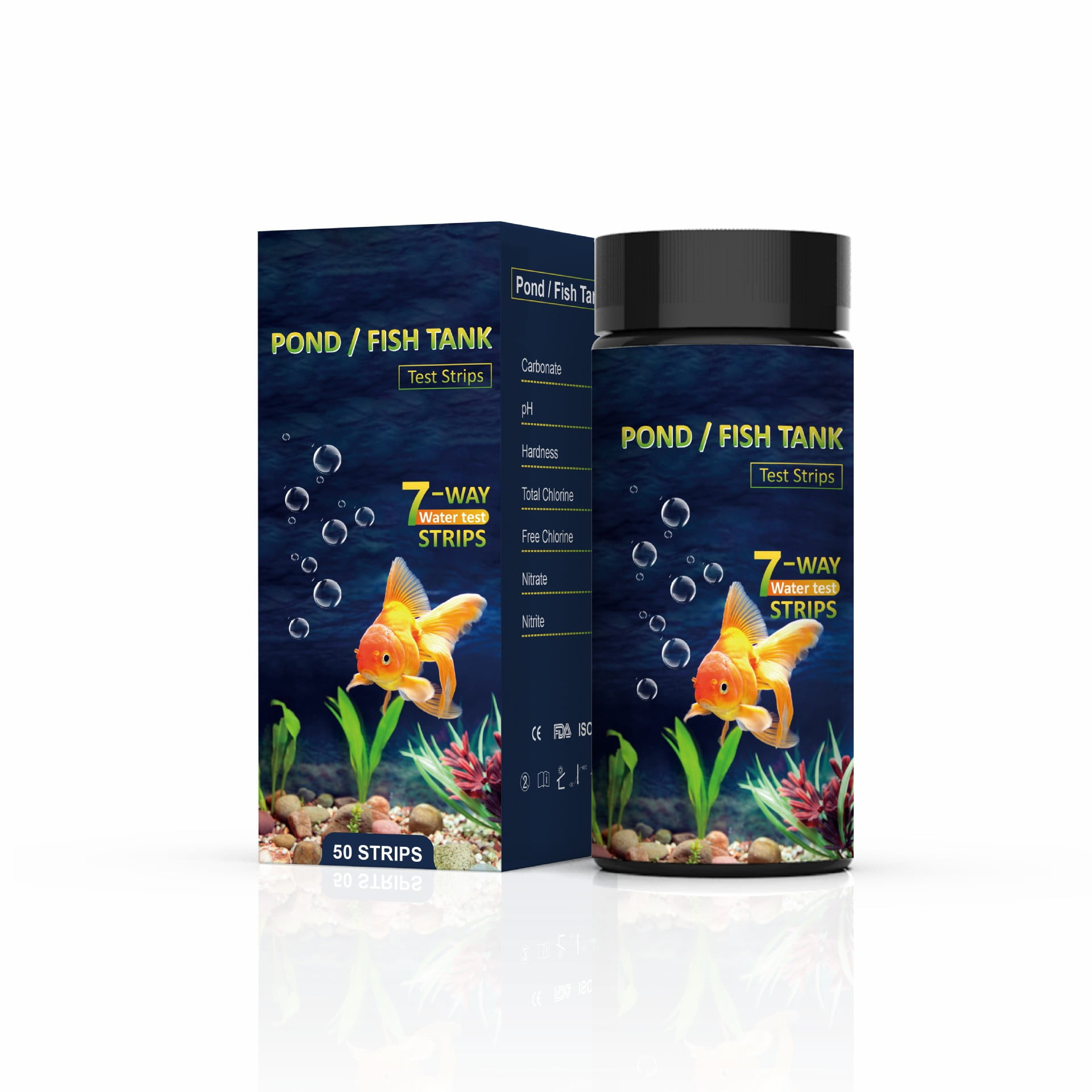 7 in 1 PH Test Fish Tank Water Tropical Aquarium Pond Water Test Strips ...