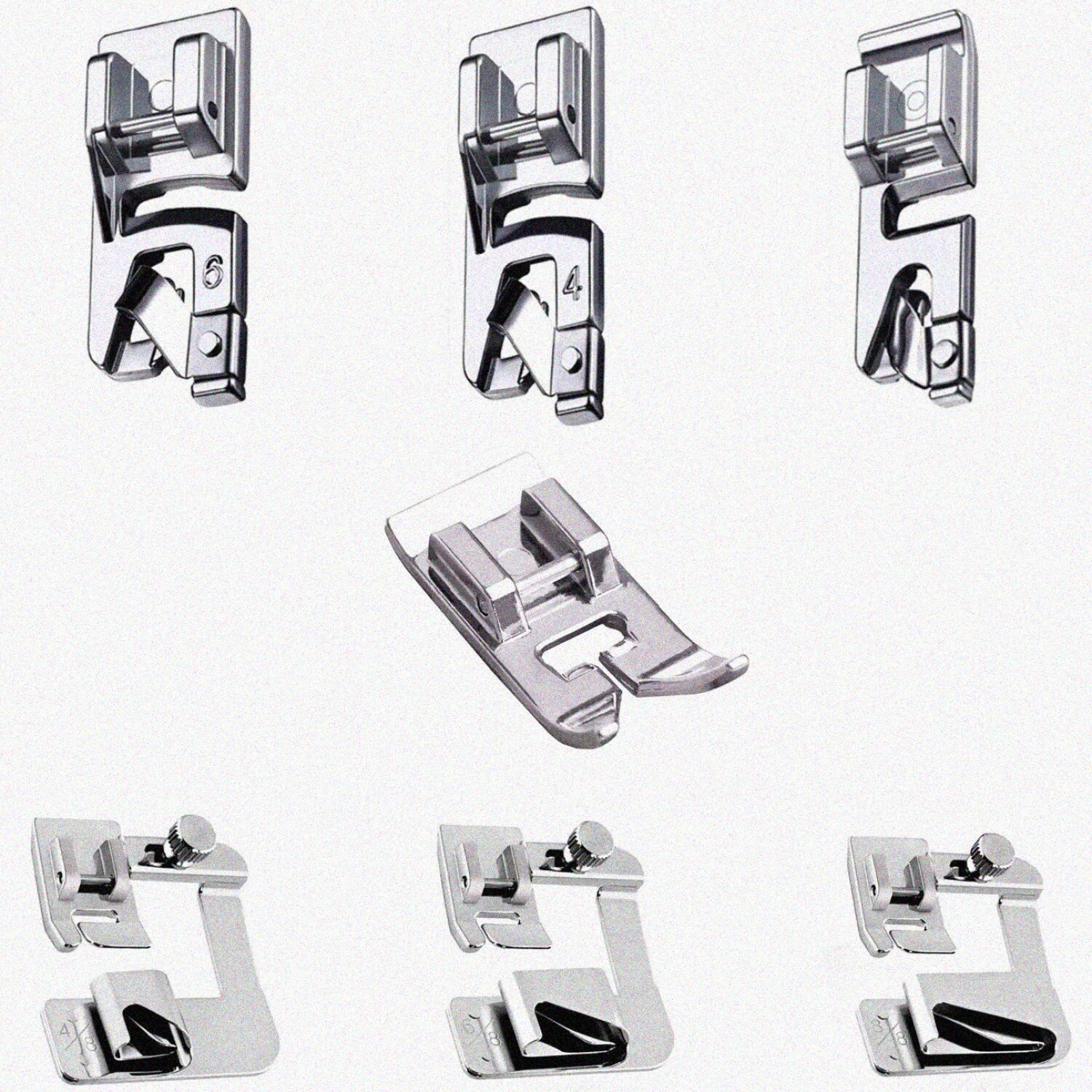 7-in-1 Sewing Foot Kit: Rolled Hemmer & Zig Zag Snap-On Set for Janome Low Shank Machines ...