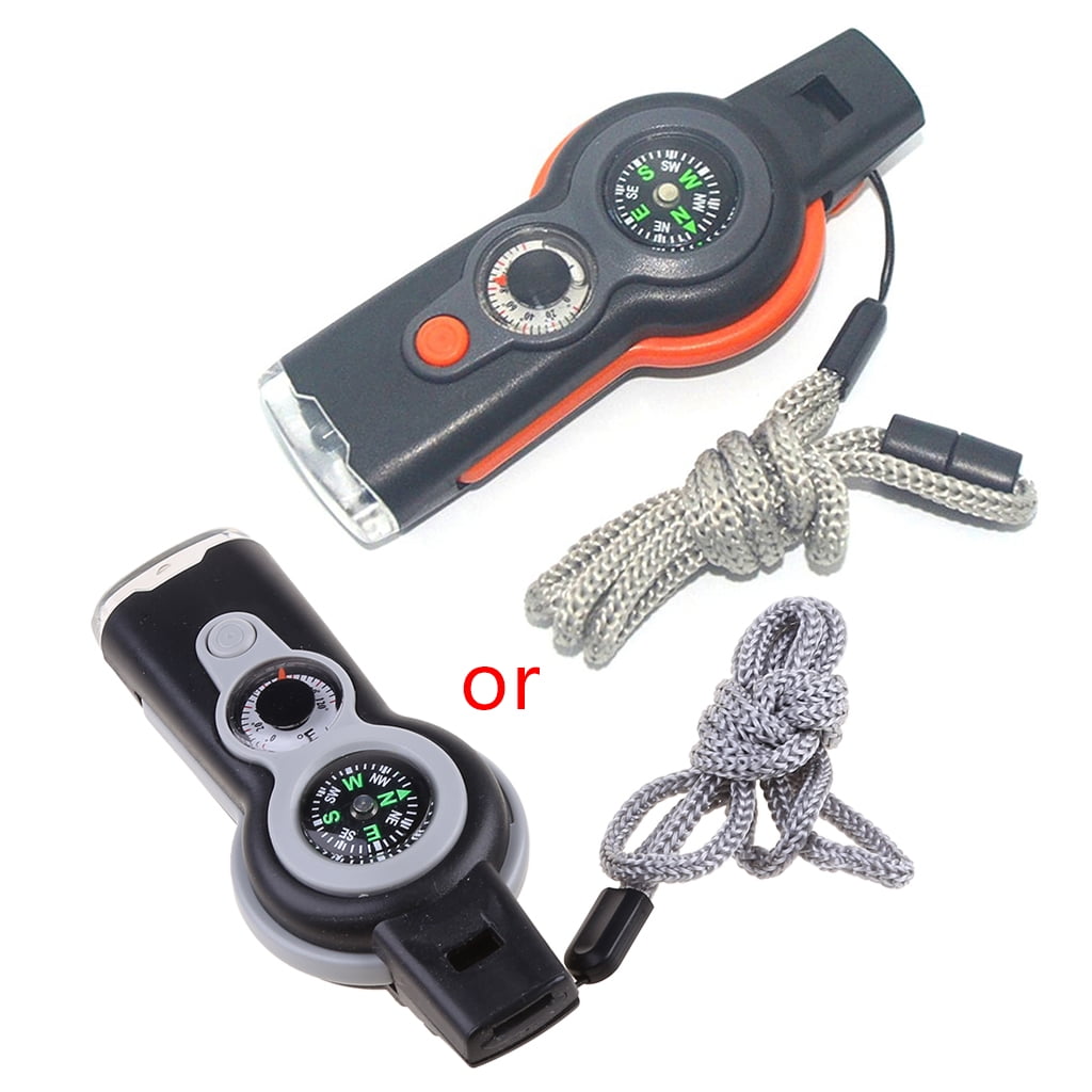7 in 1 Survival Multi Functional Whistle Compass Thermometer Magnifying ...
