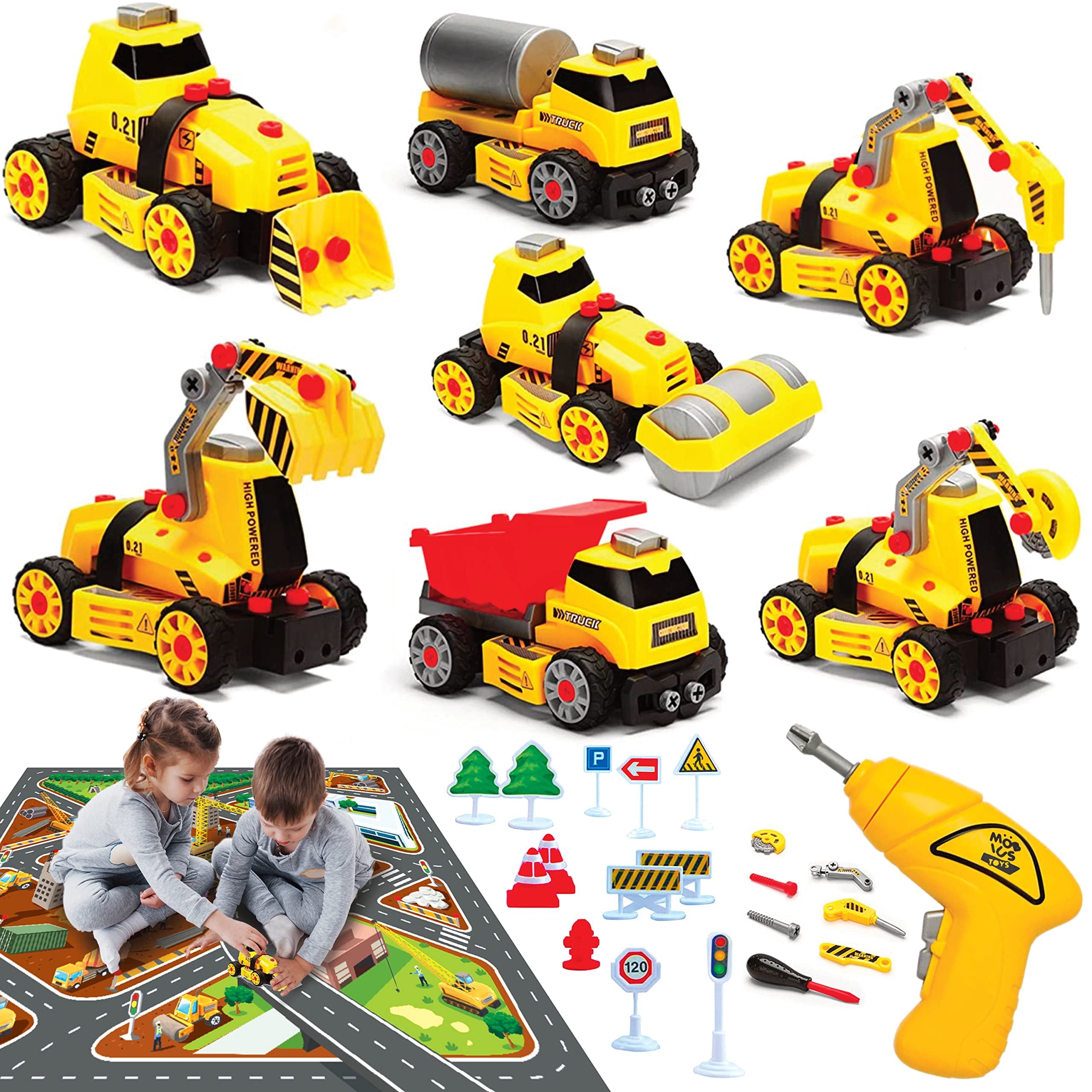 7-in-1 Take Apart Construction MMF7 Toys 84pcs DIY Engineering Electric ...