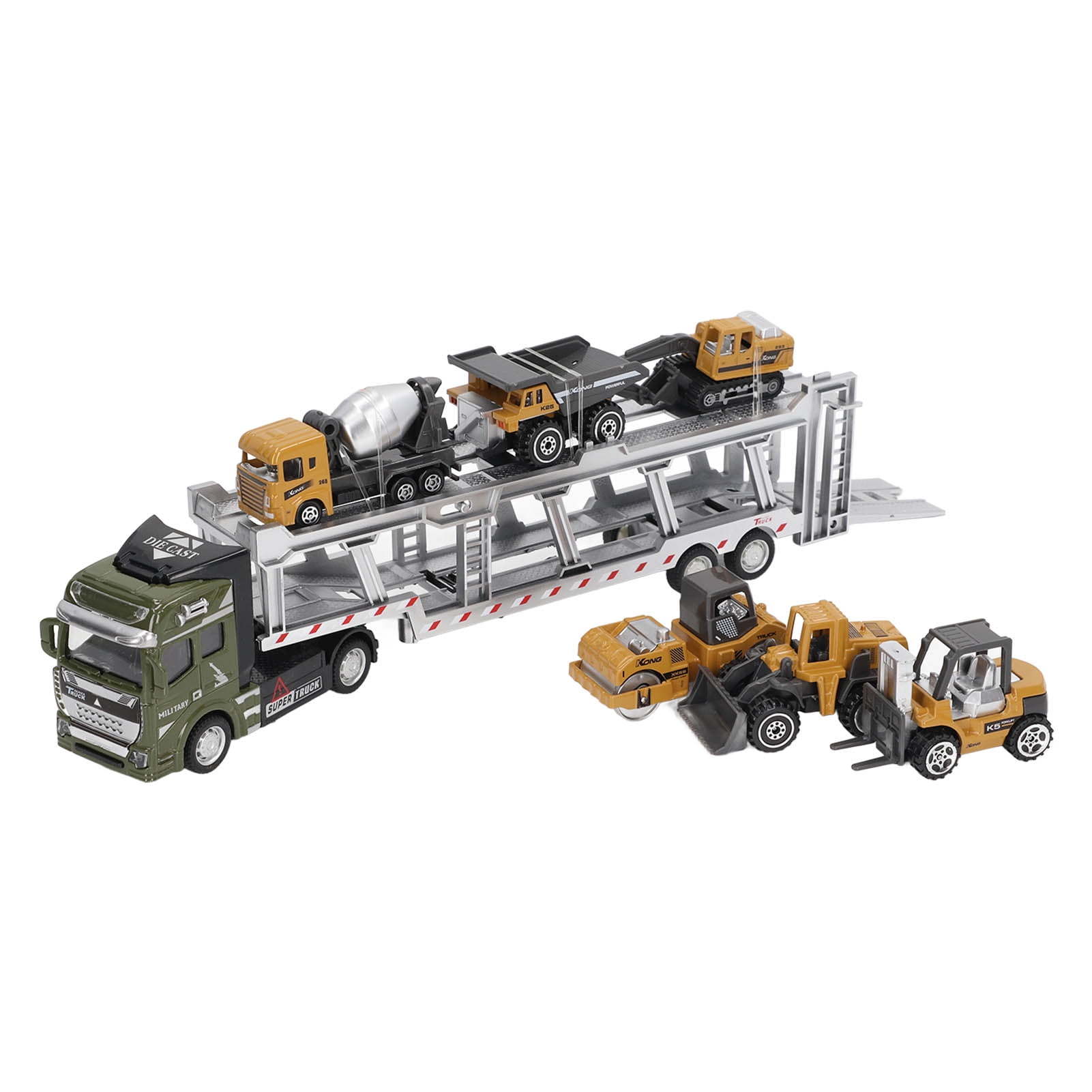 7 in 1 Transport Truck Toy Pull Back Function Carrier Truck Model Toy ...