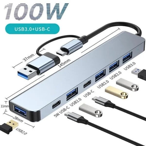 7 in 1 USB C Expander USB 3 Hub Type C Splitter Type C Dock Multiport ...