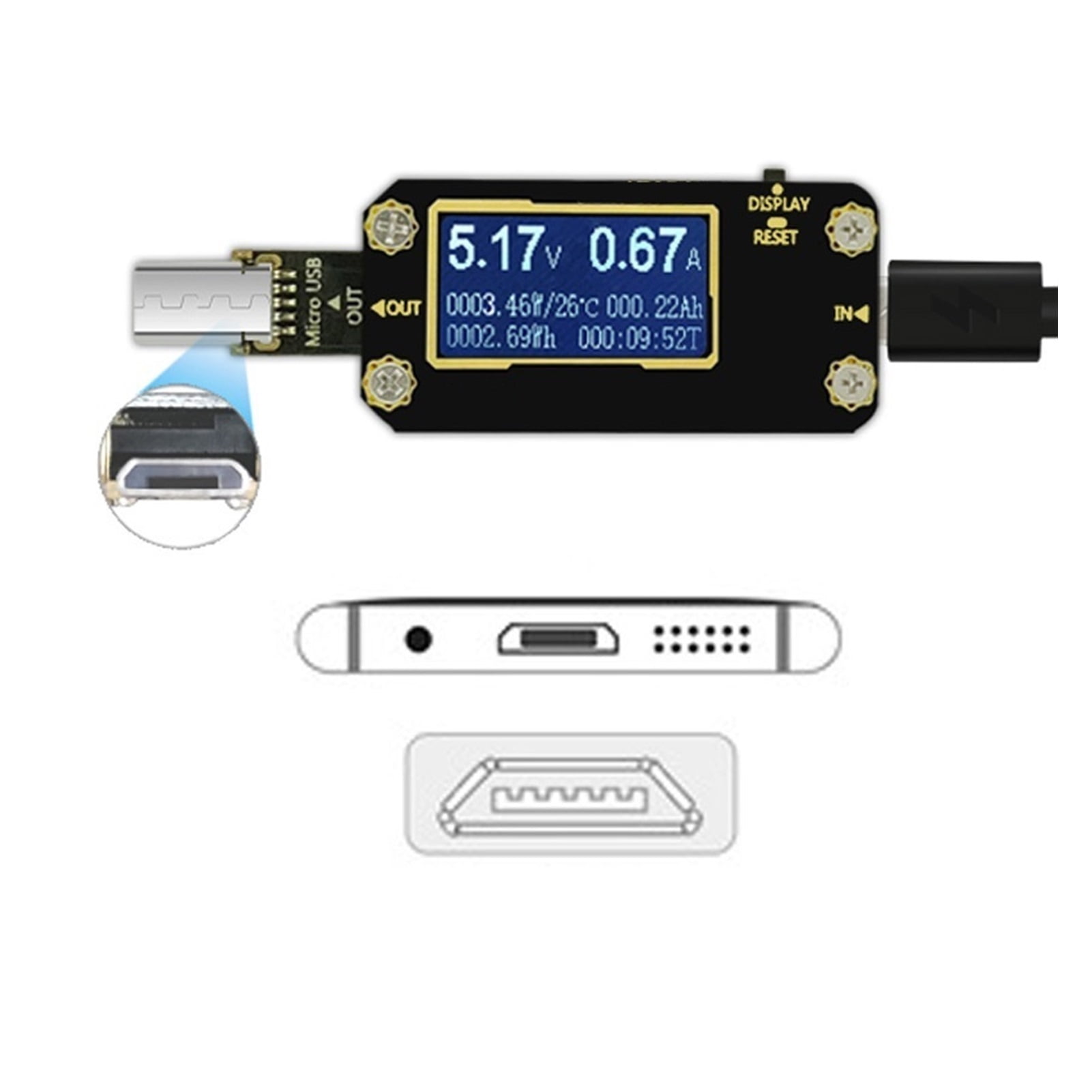 7 in 1 USB tester DC Digital voltmeter amperimetro voltagecurrent meter ...