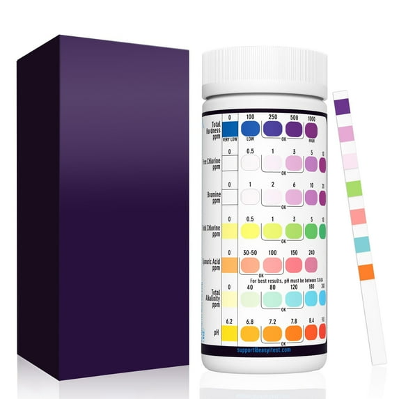 7-in-1 Water Test Strips 150 Strips, Pool Spa Hot Tub Chemical Testing ...