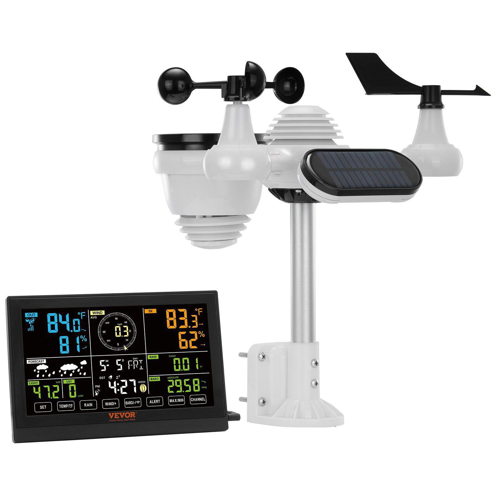 7-in-1 Wireless Weather Station with 7.5 inch Color Display Indoor ...