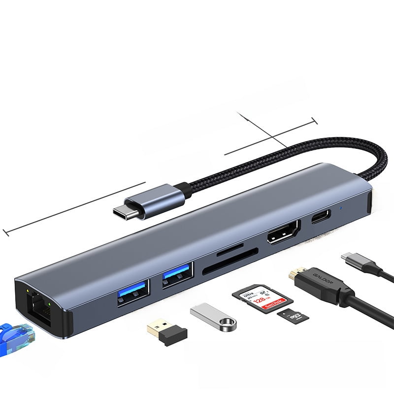 7-in-1 docking station typec laptop converter usb3.0 gigabit network ...