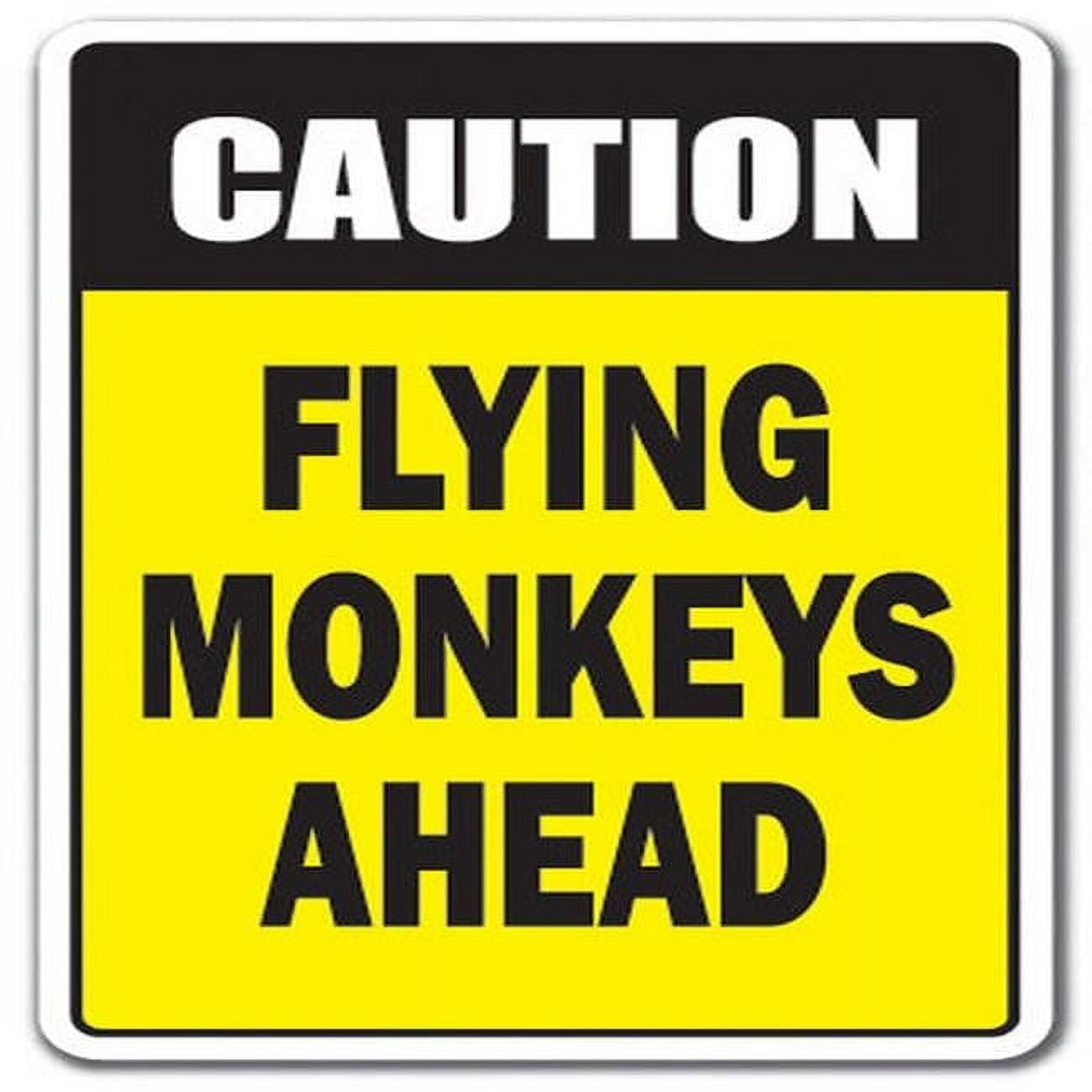 7 in. Caution Flying Monkeys Ahead Sign - Animalparking - Walmart.com