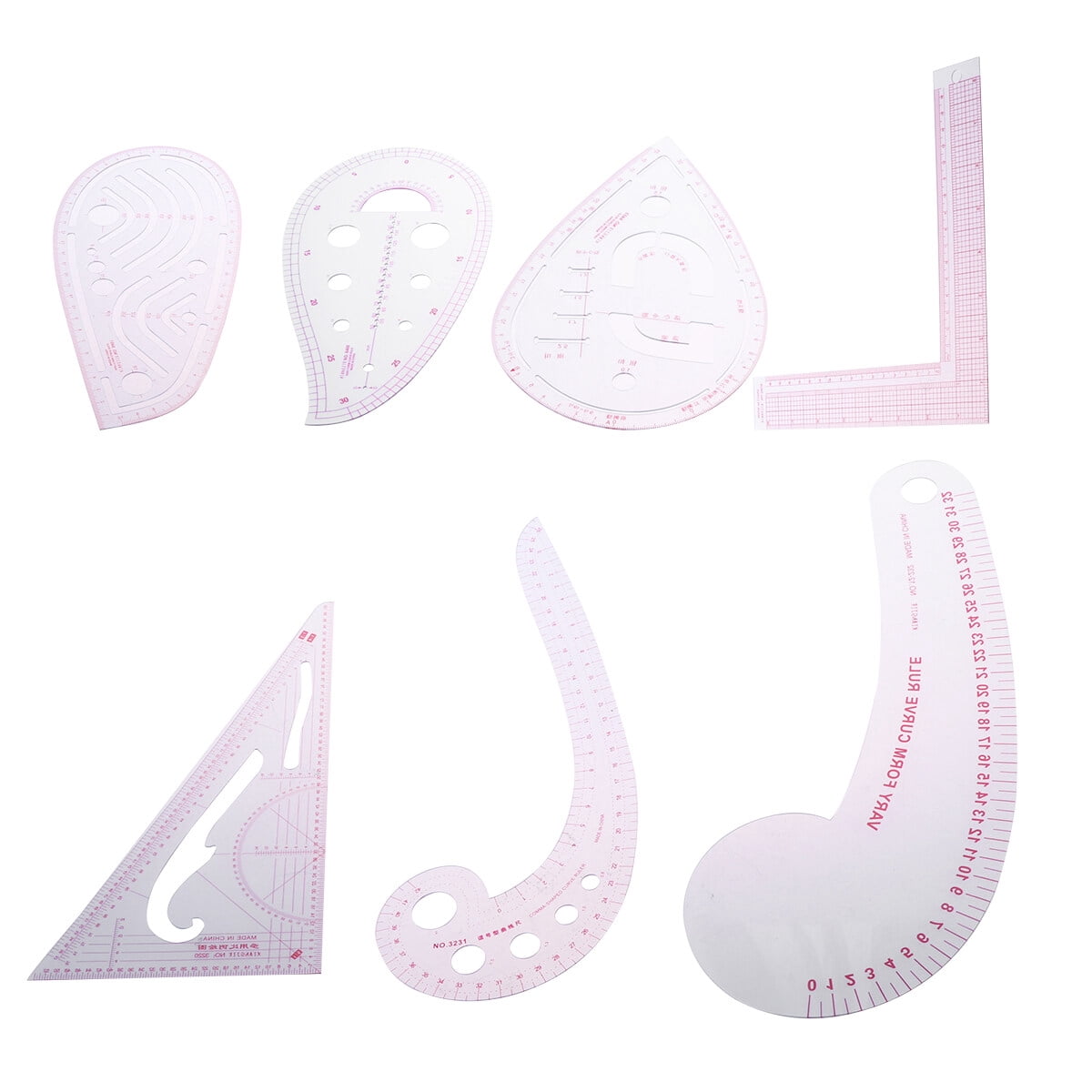7 in Design Ruler Sewing Tool Template Ruler Set Seamstress Ruler ...