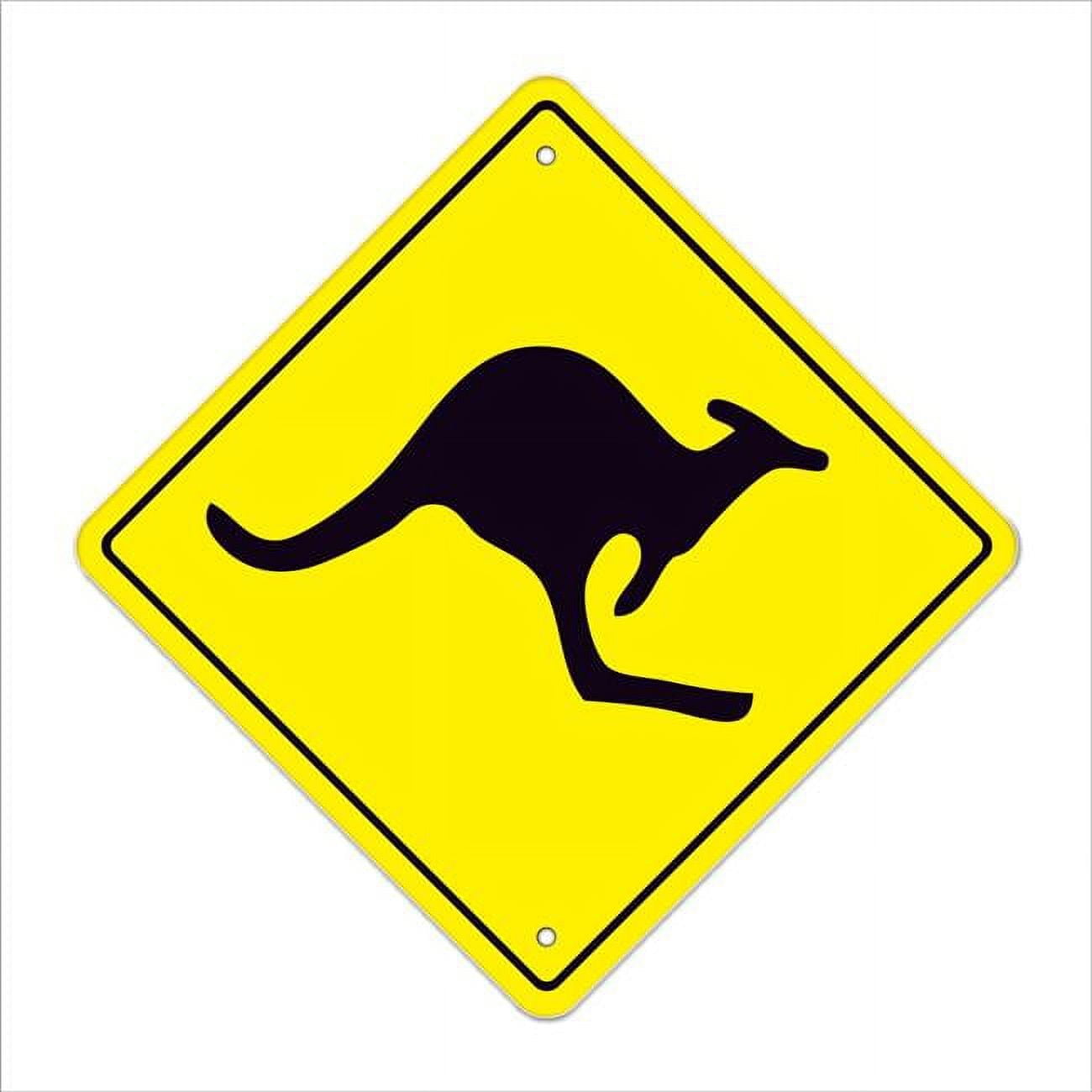 7 in. Kangaroo Crossing Zone Xing Crossing Sign - Walmart.com