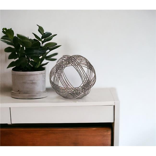 7 in. Metal Decorative Orb Sculpture, Gray - Walmart.com