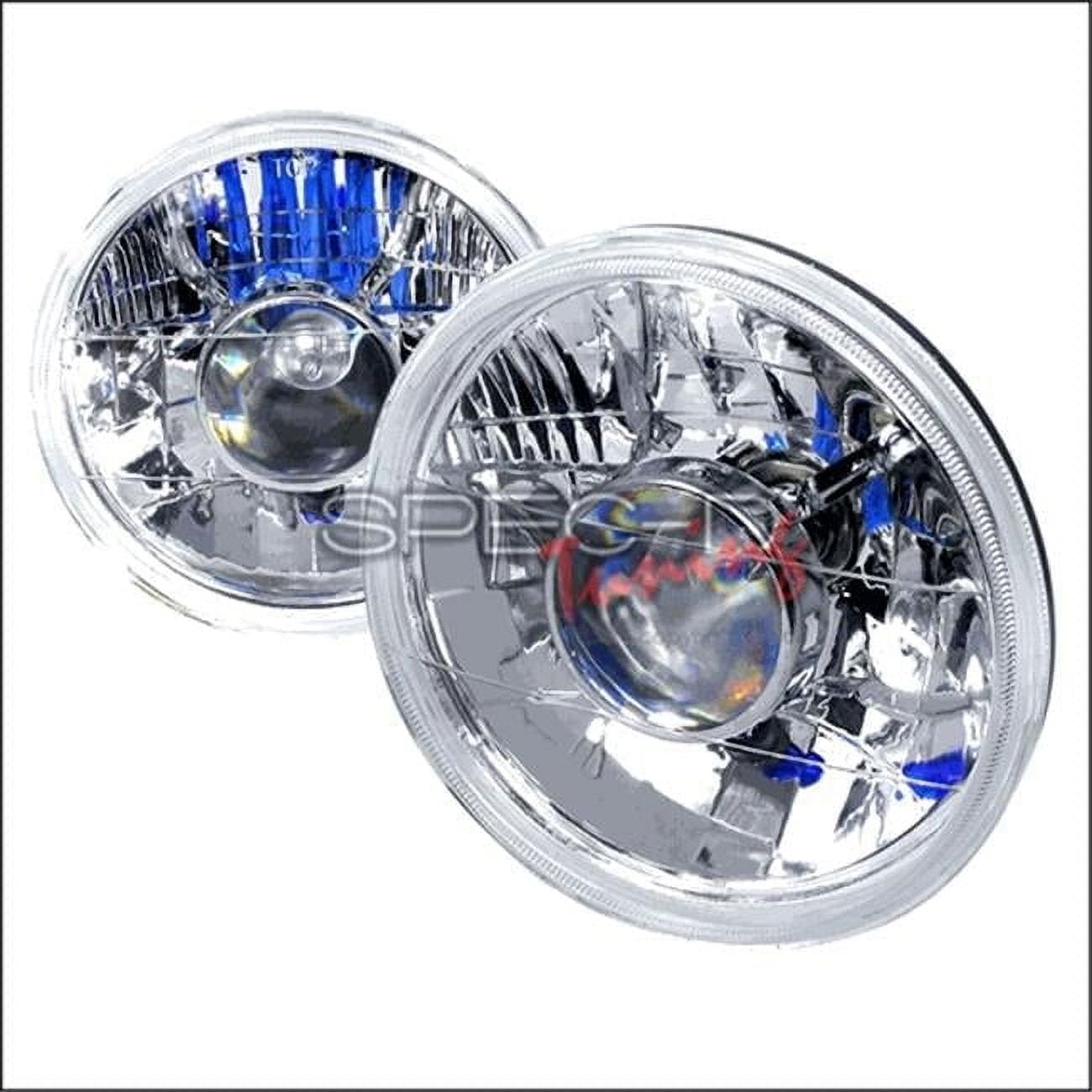 7 in. Projector Headlights Round with H4 Bulb for All, Chrome - 10 x 10 ...