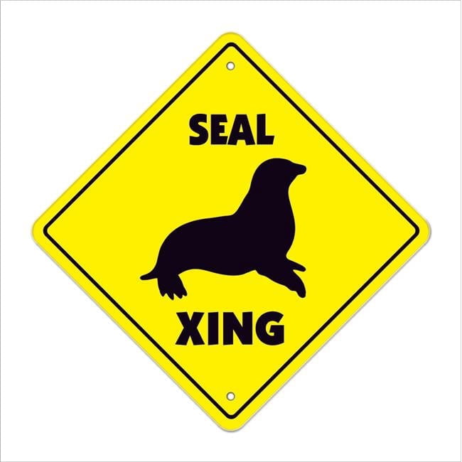 7 in. Seal Zone Xing Crossing Sign - Walmart.com