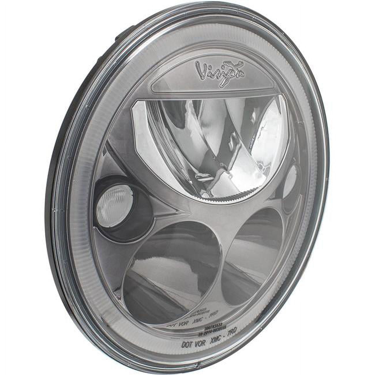 7 in. Single Round VX LED Headlight with Low-High-Halo, Black - Walmart.com