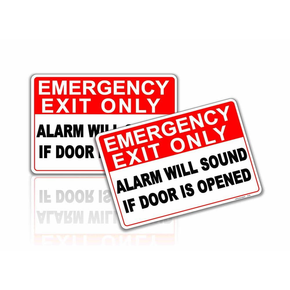 7 in. x 10 in. Emergency Exit Only Alarm Will Sound If Door Is Opened ...