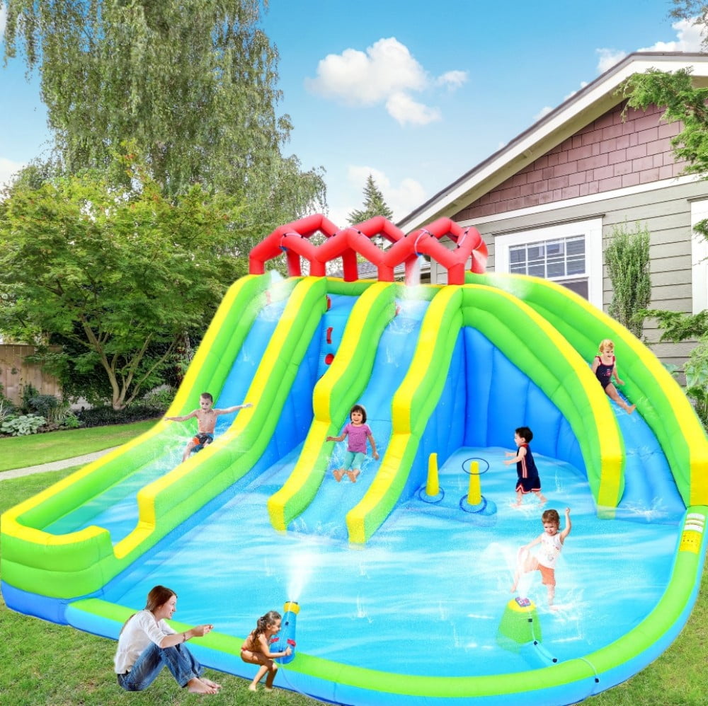 7 in1 Inflatable Water Park,Kids Water Slide Bounce House With Blower ...