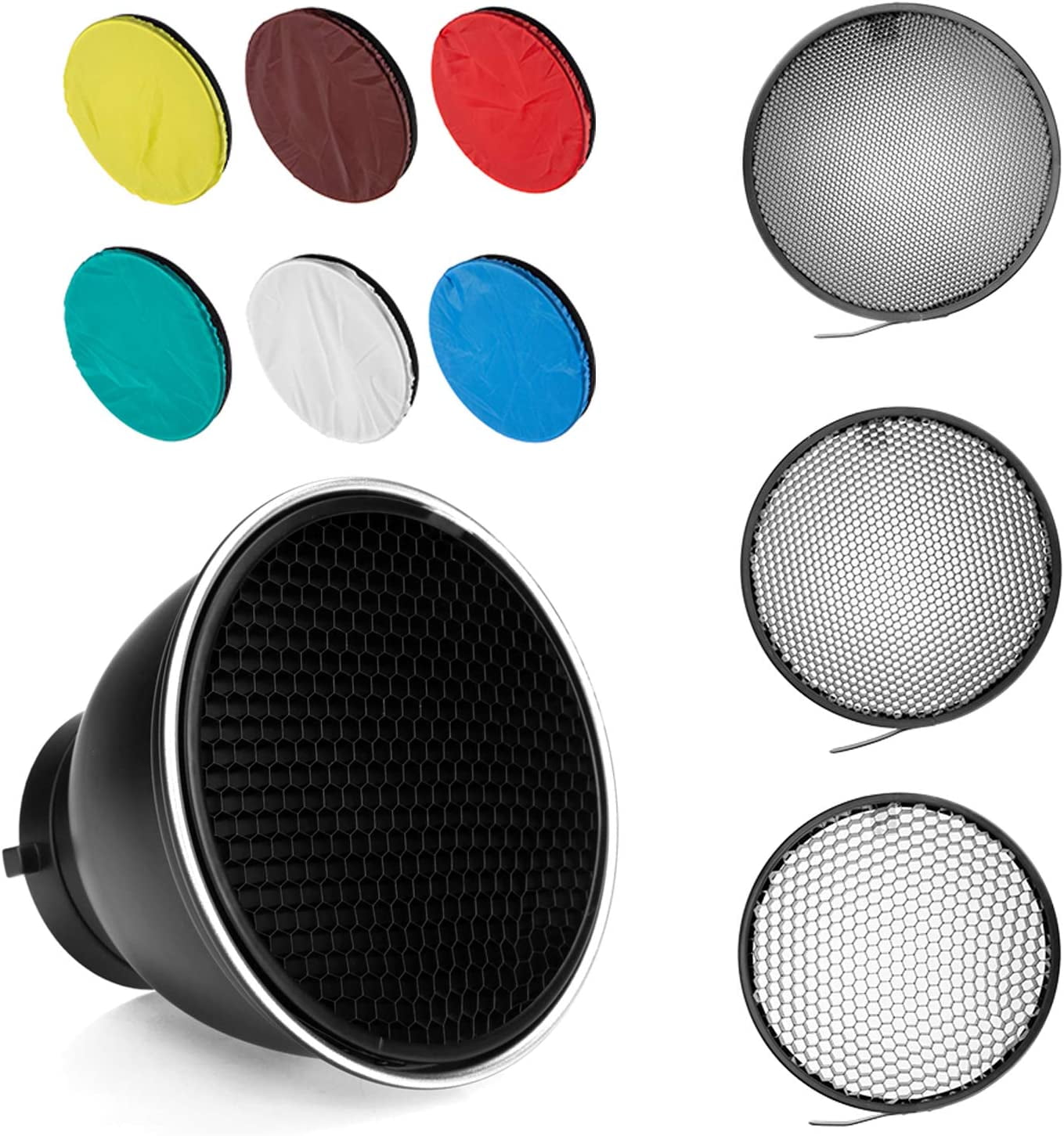 7 inch 18 cm Bowens Mount Standard Reflector Honeycomb Grid Diffuser ...