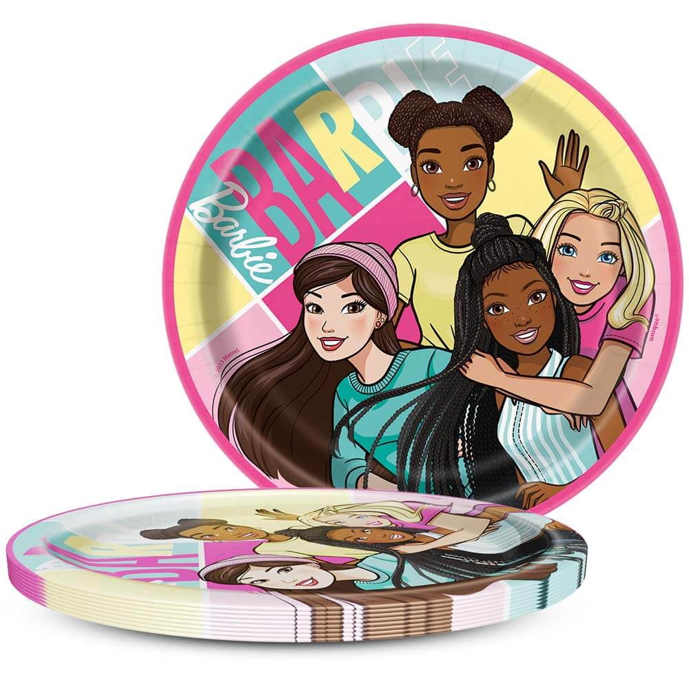 7 inch Barbie Round Dessert Plates (8 Pk) - Party Supplies Decorations ...
