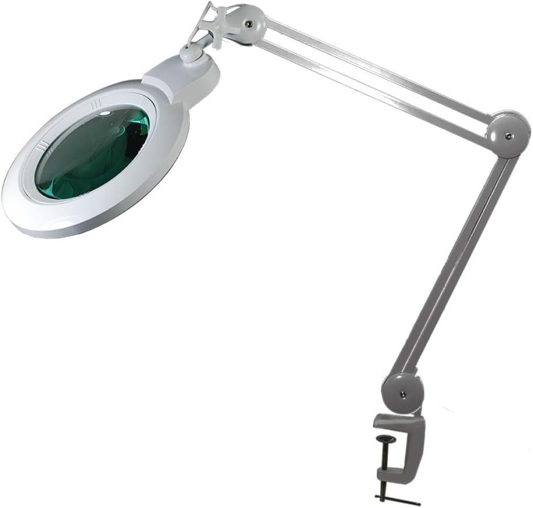 (7 inch Glass Lens) Professional LED Magnifying Lamp with Clamp ...