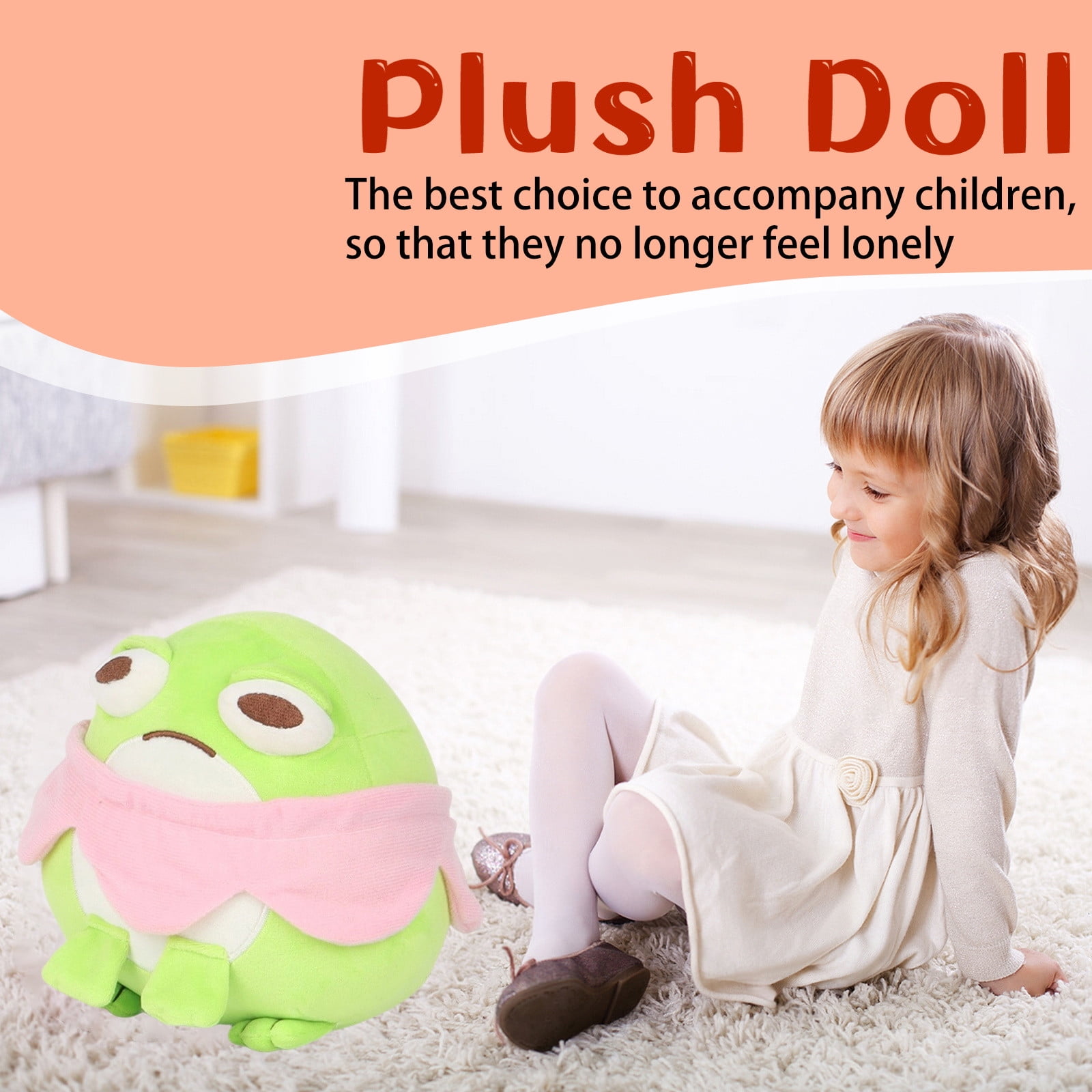 7-inch Green Plush Frog Toy with Removable Scarf & Hairband - Ultra ...