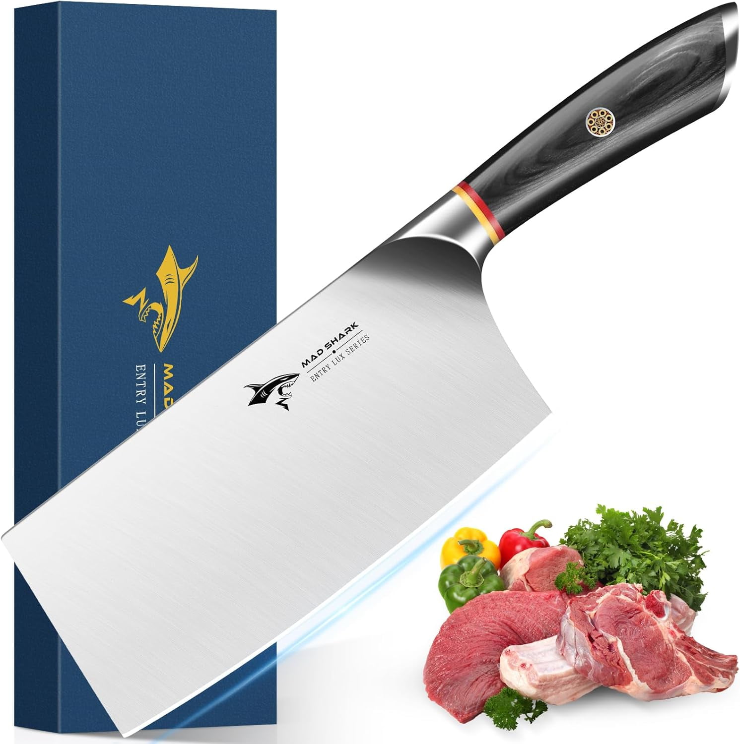 7 inch Heavy Duty Kitchen Knife, Professional Sharp Vegetable Cleaver ...