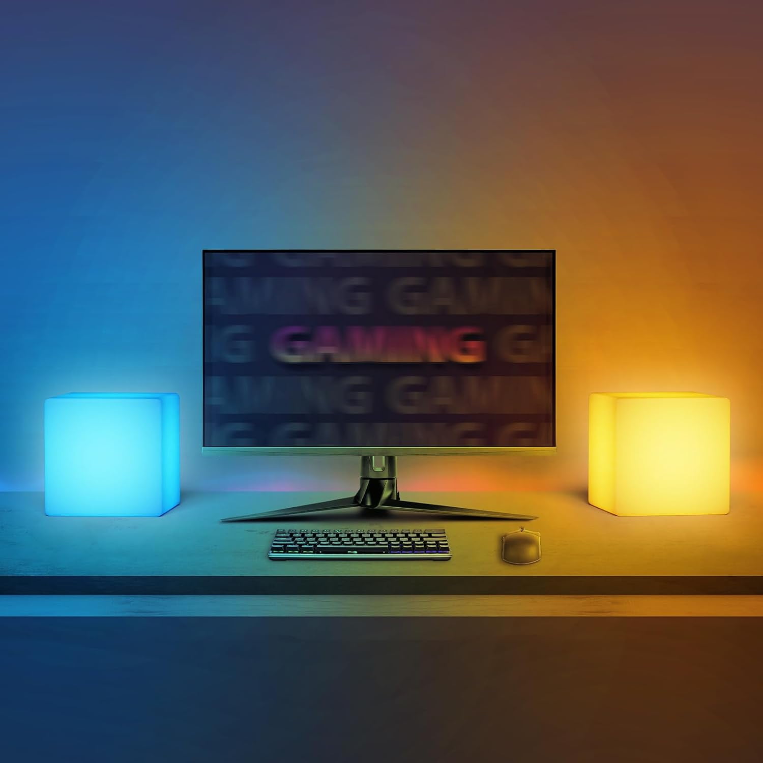 7-inch LED Cube Lights: Rechargeable RGB 16 Colors Changing Light with ...