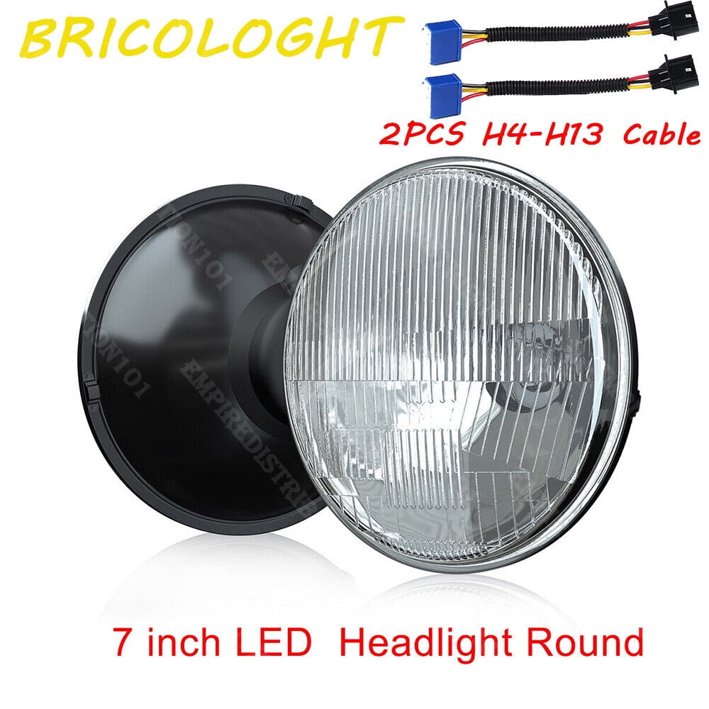 7" inch LED GLASS Headlight Round, 2 Packs ORIGINAL CLASSIC LOOK ...