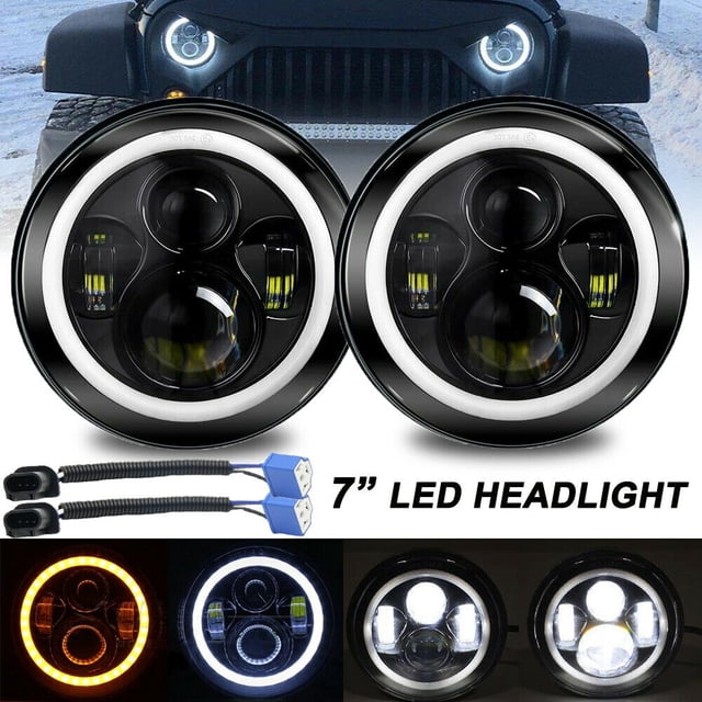 7 inch LED Headlight 140W DRL Full Halo Light Motorcycle Projector ...
