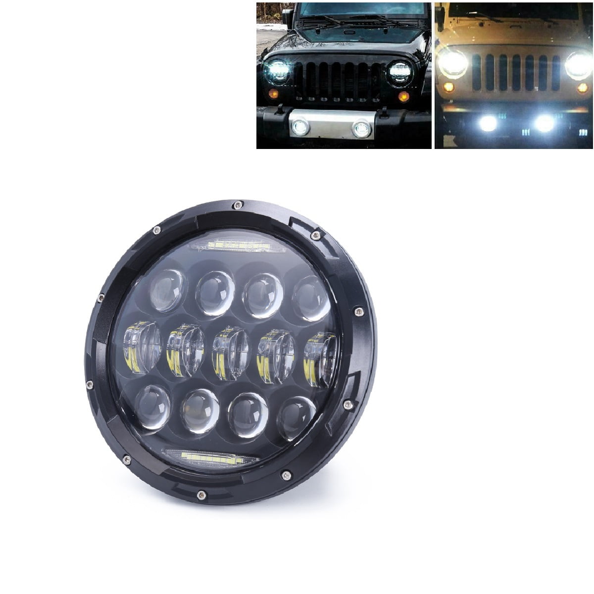 7 inch LED Headlight Round for Jeep, Super Brightness Headlight Hi/lo ...