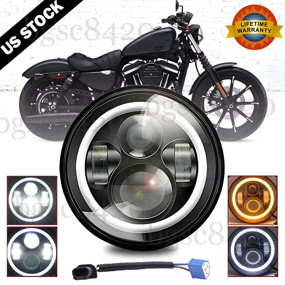 7''inch LED Headlight high lo for Yamaha V-Star XVS 650 950 1100 ...