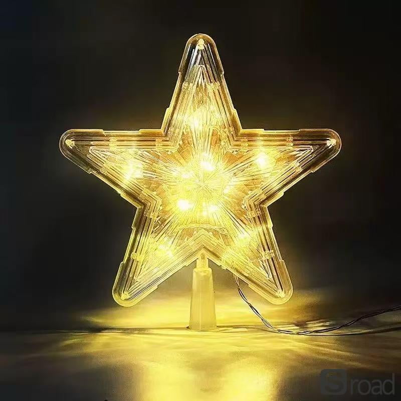 7-inch LED Star Christmas Tree Topper, Warm White Lights Battery ...