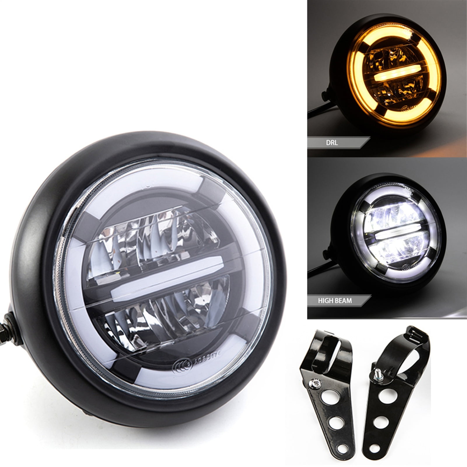 7 inch Led Motorcycle front Headlight Hi&Lo Beam Round Head Lamp DRL ...