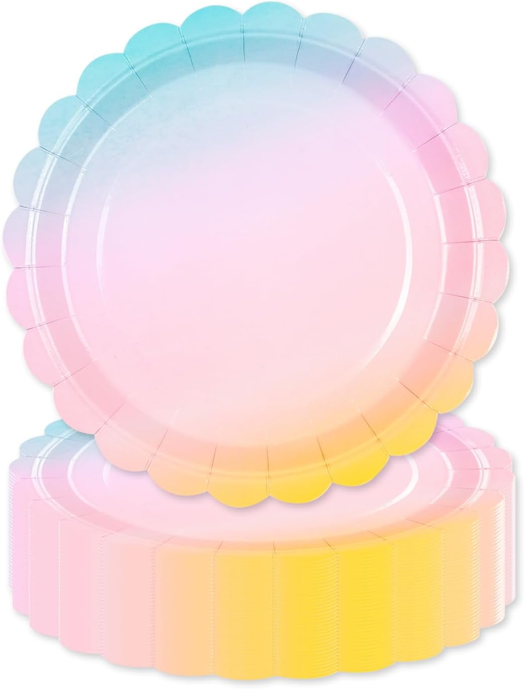 7 inch Paper Plates 50 Pcs Rainbow Birthday Party Dessert Plates Dinner ...