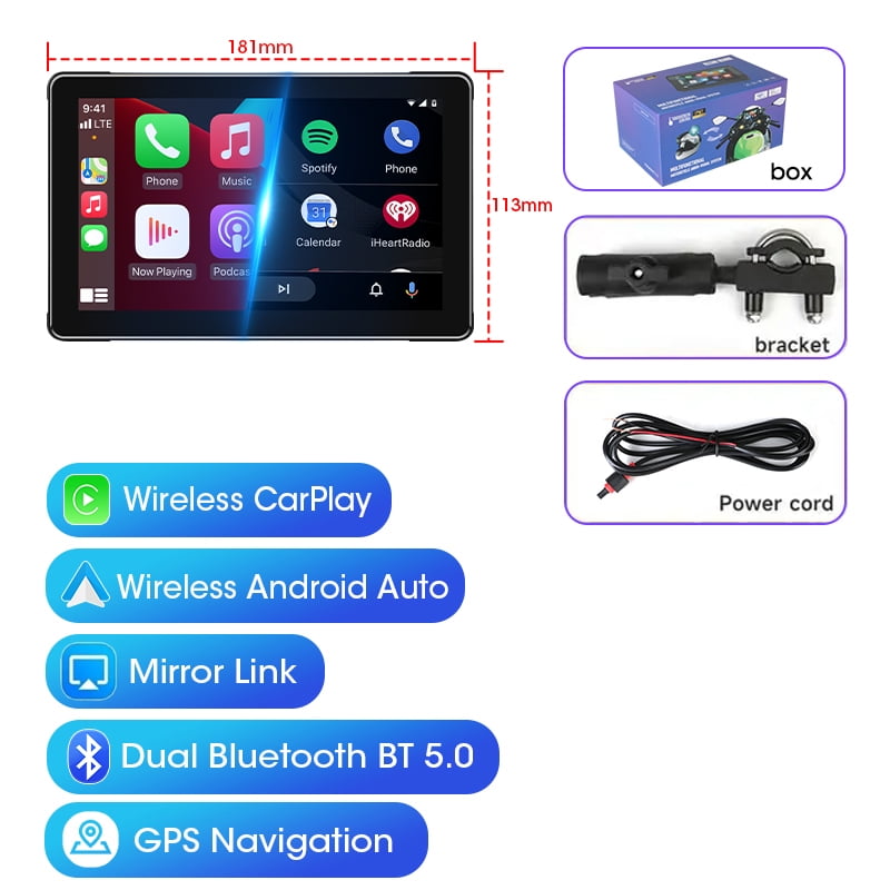 7 inch Portable Motorcycle DVR LCD Display GPS IPX7 Waterproof For ...