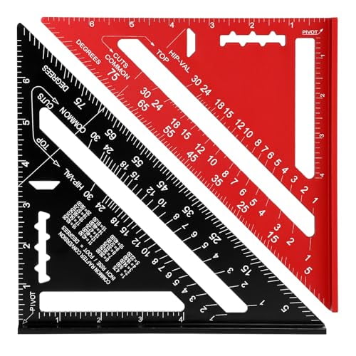 7 inch Rafter Triangle Aluminum Alloy Double Scale Ruler Angle Ruler ...