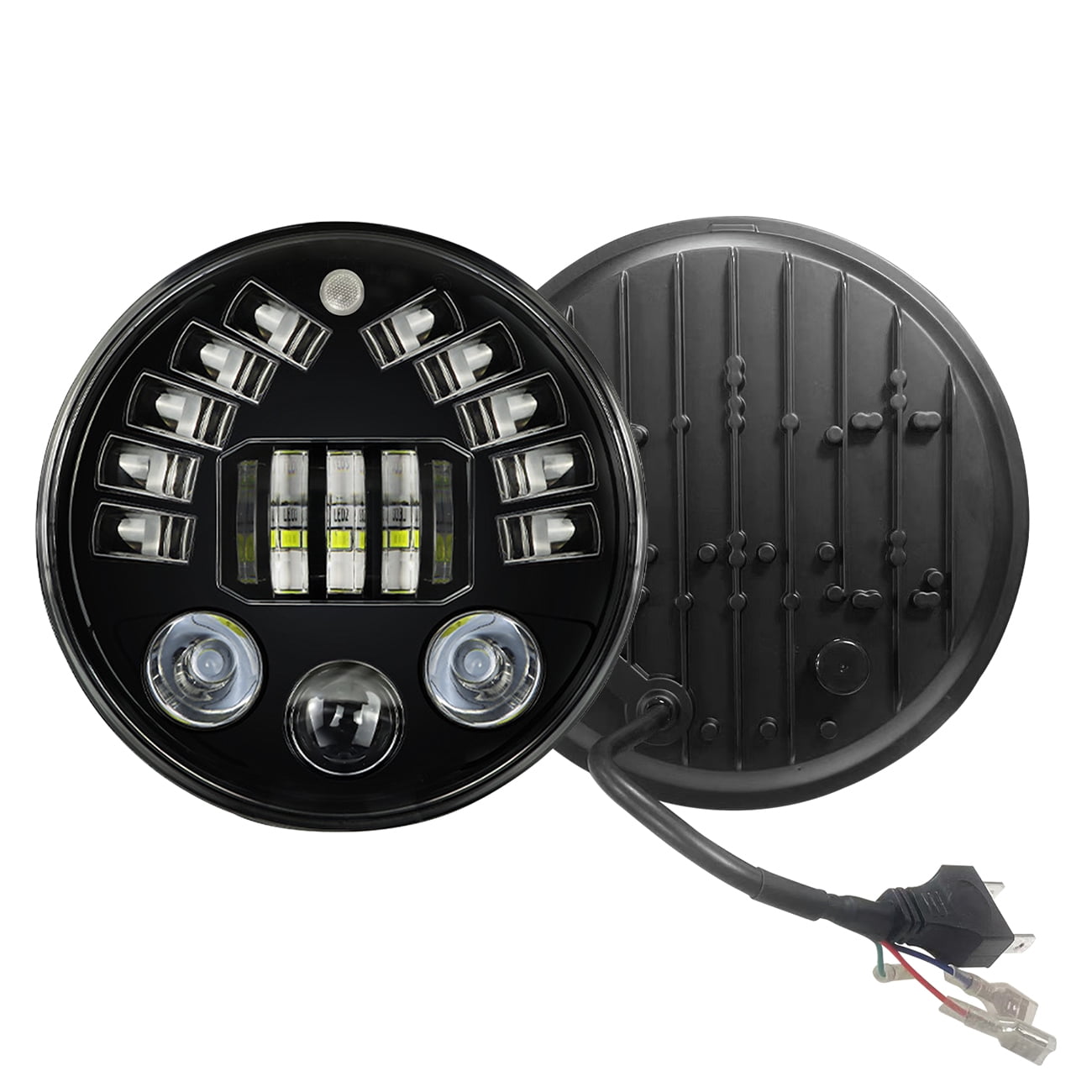 7" inch Round LED Headlight High/Low Beam Halo DRL for Chevy Truck ...