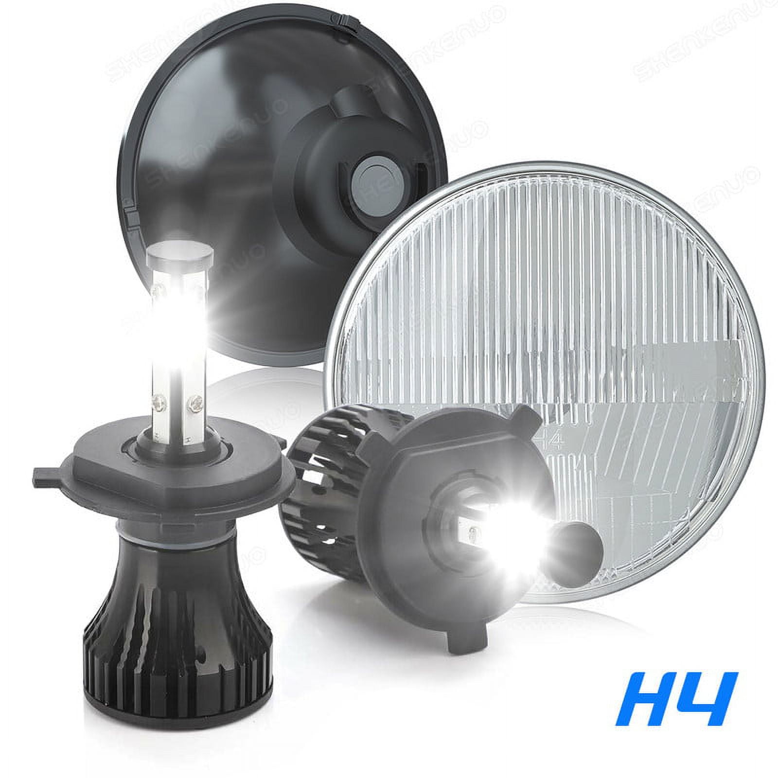 7 inch Round LED Hi/Lo Beam H4 Headlights Chrome for Ford F100 F150 ...