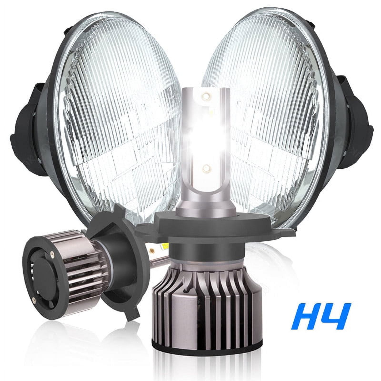 7 inch Round LED Hi/Lo H4 Headlights Chrome for Ford F100 F150 F250 ...