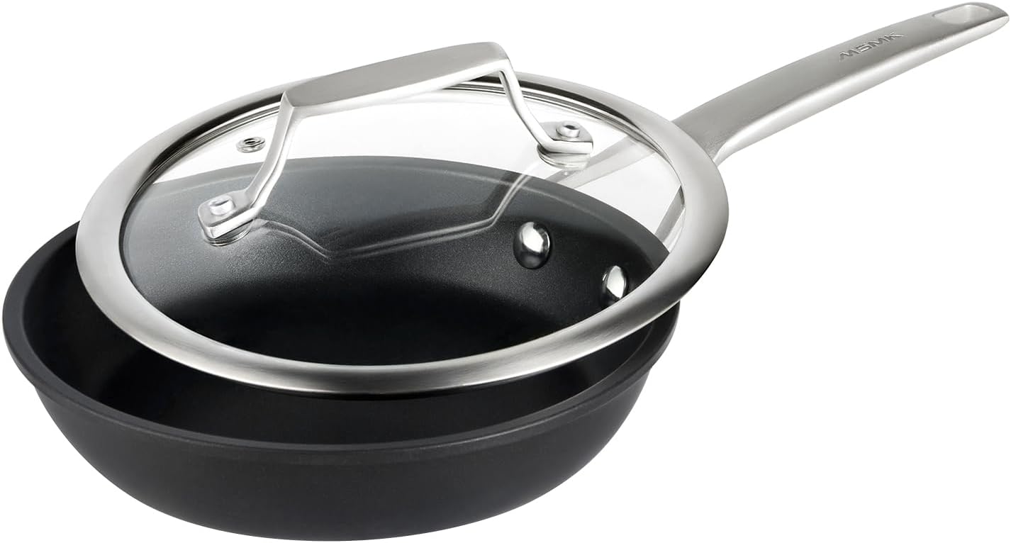 7 inch Small Nonstick Frying Pan with Lid, Non stick Egg Omelet Skillet ...