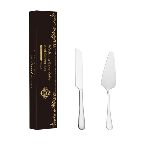 7-inch Stainless Steel Bread Knife Set Gold-Plated Cake Spatula, Luxury ...