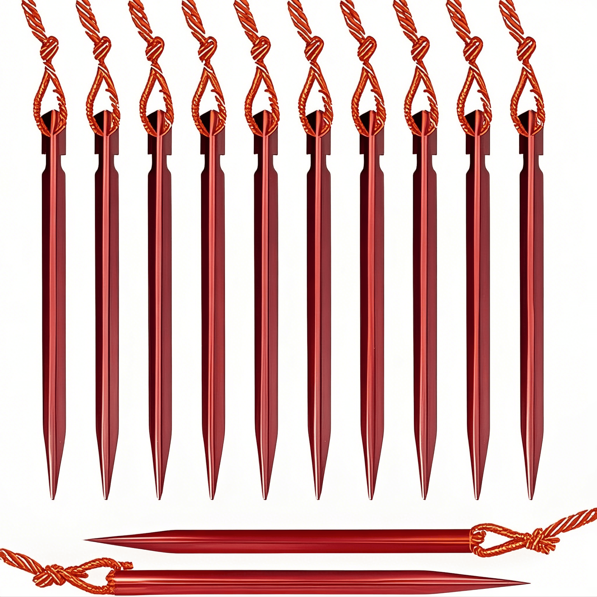 7-inch Ultralight Aluminum Tent Stakes 12-Pack – Tri-Spiral Heavy Duty ...